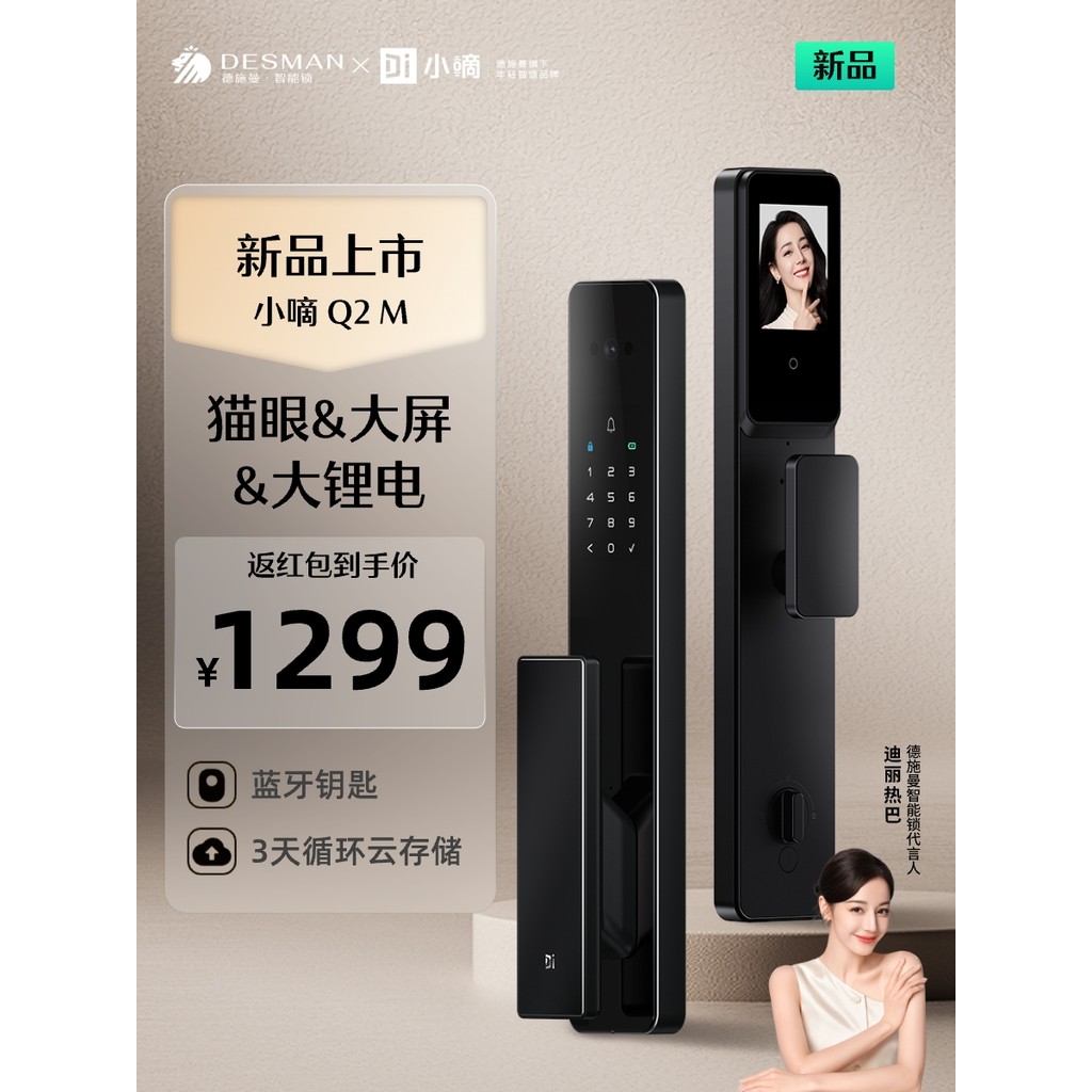 Deschmann Smart Door Lock with Visual Peephole, Large Screen, Fingerprint and Password, Anti ...