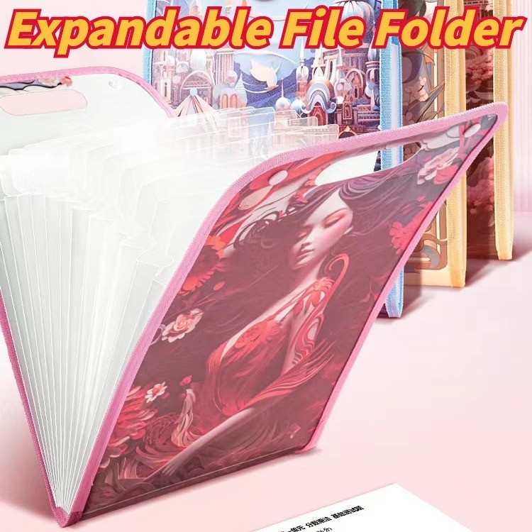 13 Layer Document File Folder School Expandable Folder Portable Folder ...