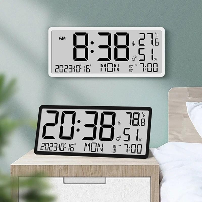 Large Battery Powered Digital Clock Versatile Bedroom Desktop Clock ...