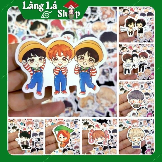 Stickers of cute BTS characters - complete set of 60 images - Printed ...