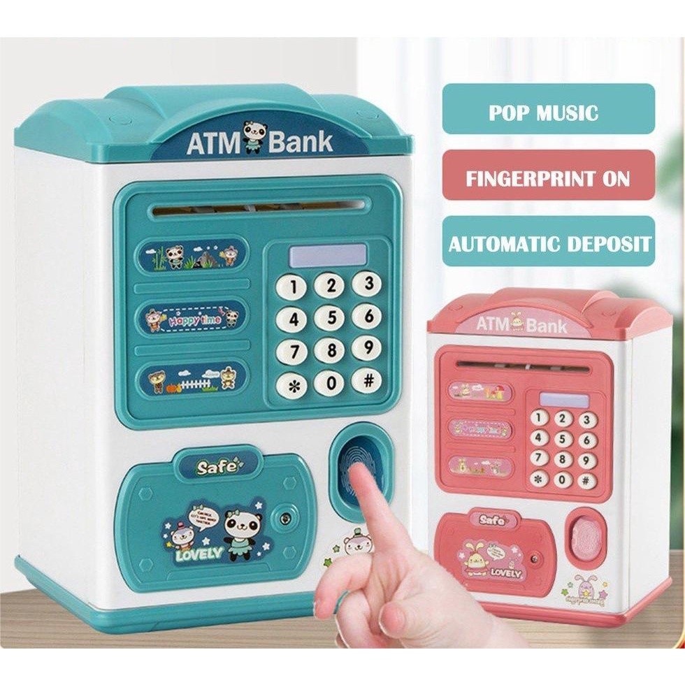 DDP Kids Fingerprint Piggy House ATM Password Intelligent Bank Money ...