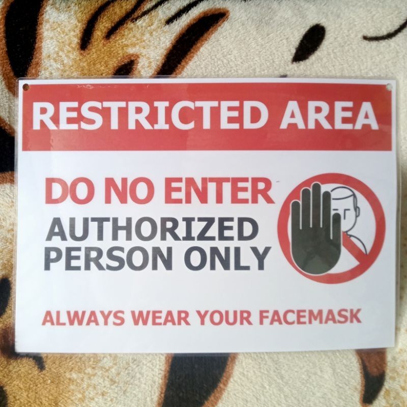 Restricticted Area Do not Enter Laminated signages A4 Size water proof ...
