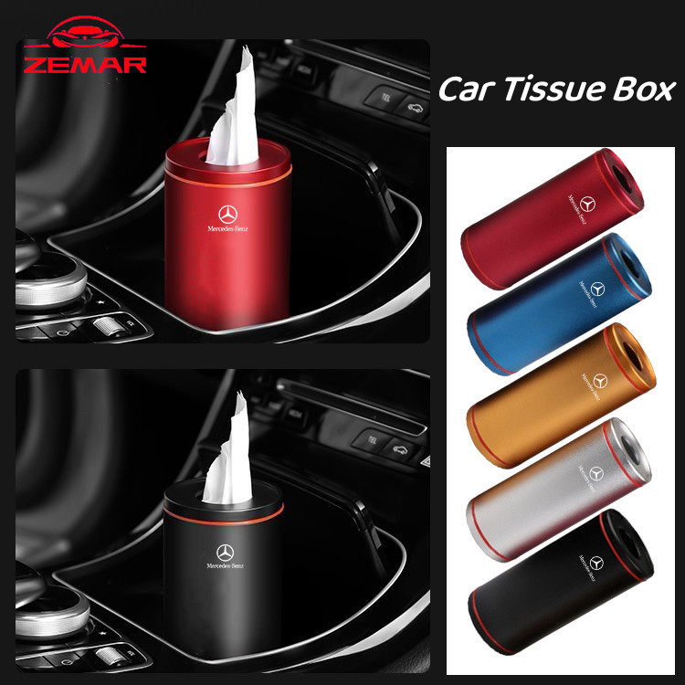 Mercedes Benz Car Tissue Box Holder Frosted Aluminum Alloy Tissue Tube ...