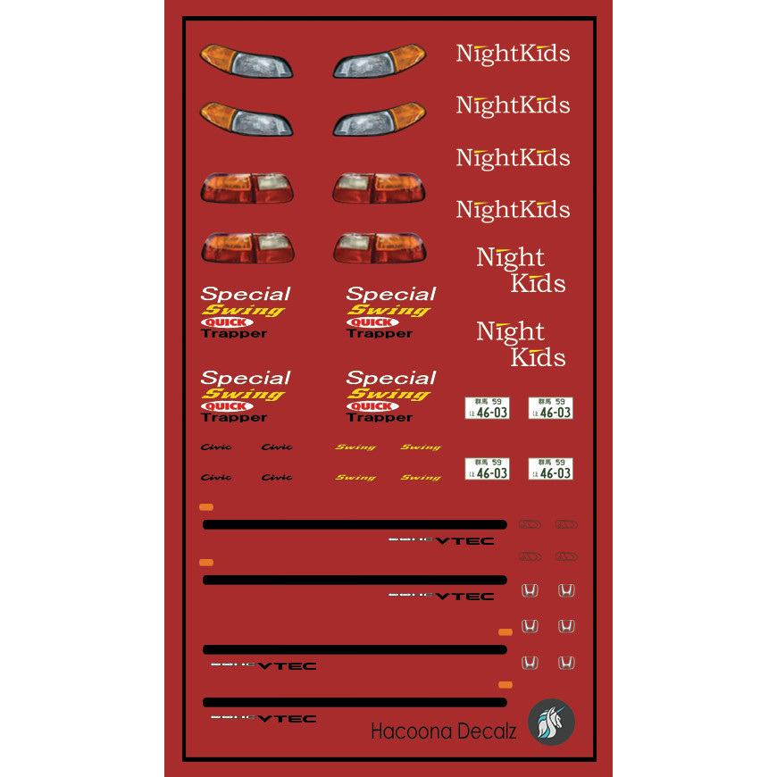 Shingo Shoji Civic EG Initial D Water Slide Decal | Shopee Philippines