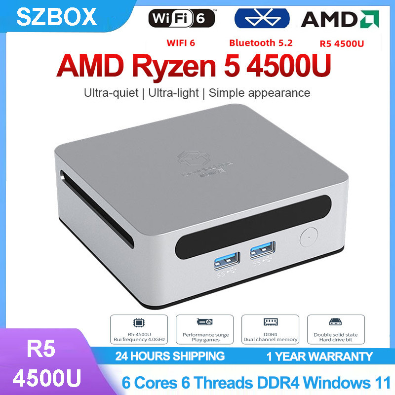 GenMachine Ren4000 AMD Ryzen 5 4500U Mini PC Windows 11Pro DDR4 3200Mhz ...