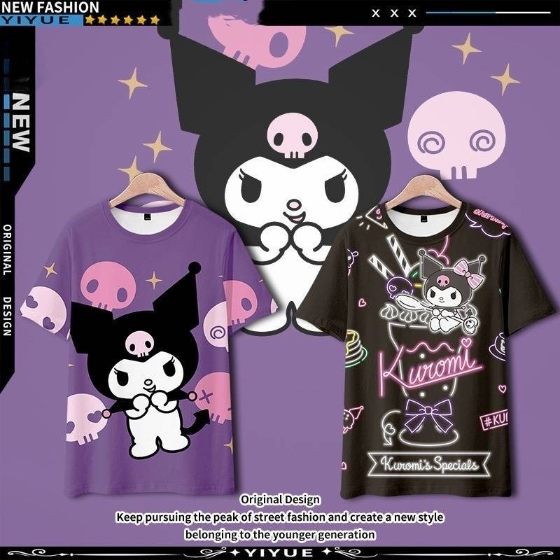 PS2 Sanrio Kuromi Baku Cosplay cloth 3D summer T-shirt Anime Short ...