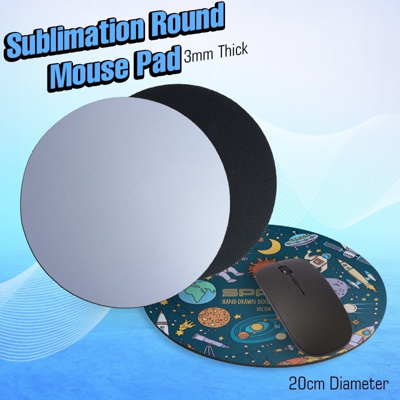 Sublimation Circle Mouse Pad 3mm Printable Plain White for Customize ...