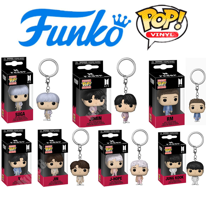 Funko Pop BTS Keychain Action Figure Bangtan Boys V JIMIN KOOK JIN HOPE SUGA RM Keyring Pendent ...