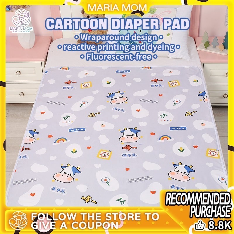 Baby Diaper Changing Mat Cotton Waterproof Cartoon Urine Pad Three ...