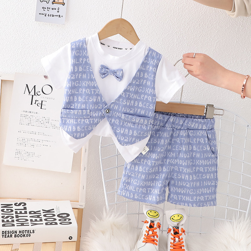 New Summer Baby Clothes Suit Children Boys Fashion Letter Shirt Shorts ...