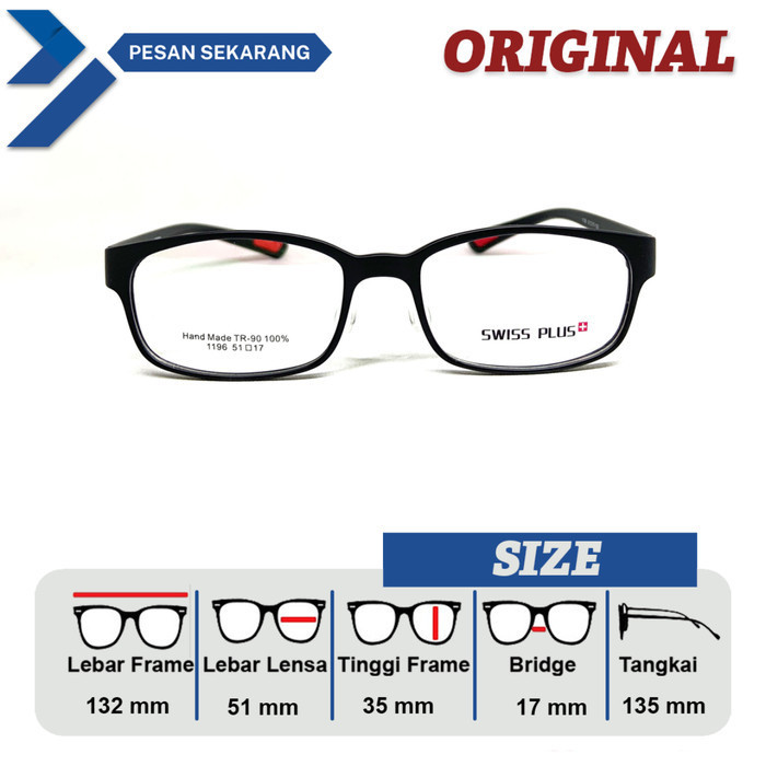Original Swiss Plus 1196 Glasses Frame Size 51 Frame Width 132mm ...