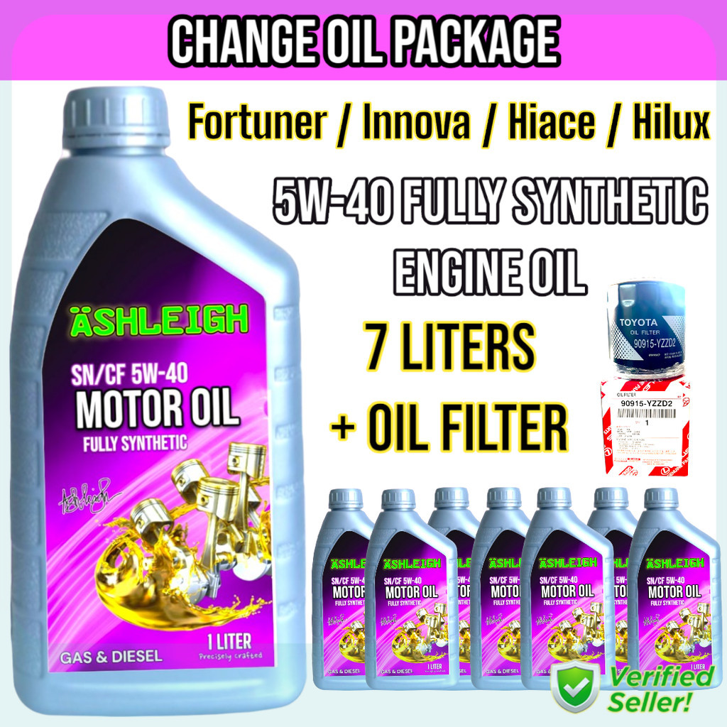 5w-40 Fully Synthetic Engine Oil 7L with Oil Filter Yzzd2 Toyota ...