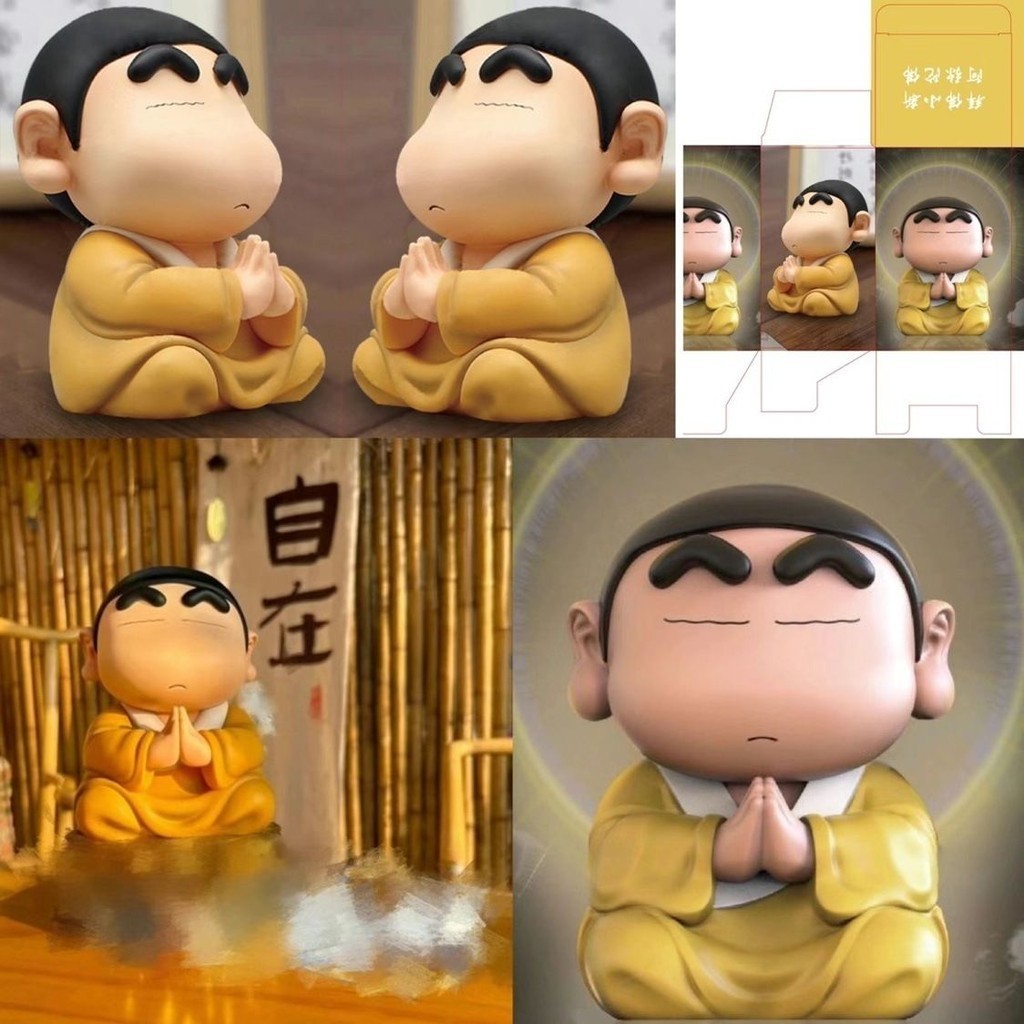 Kawaii Anime Figures Cute Buddha Crayon Shin-chan Figurine PVC Statue ...