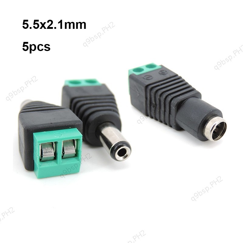 5.5mmx2.1mm DC Female Male Power Plug Adapter Connector Power Jack ...