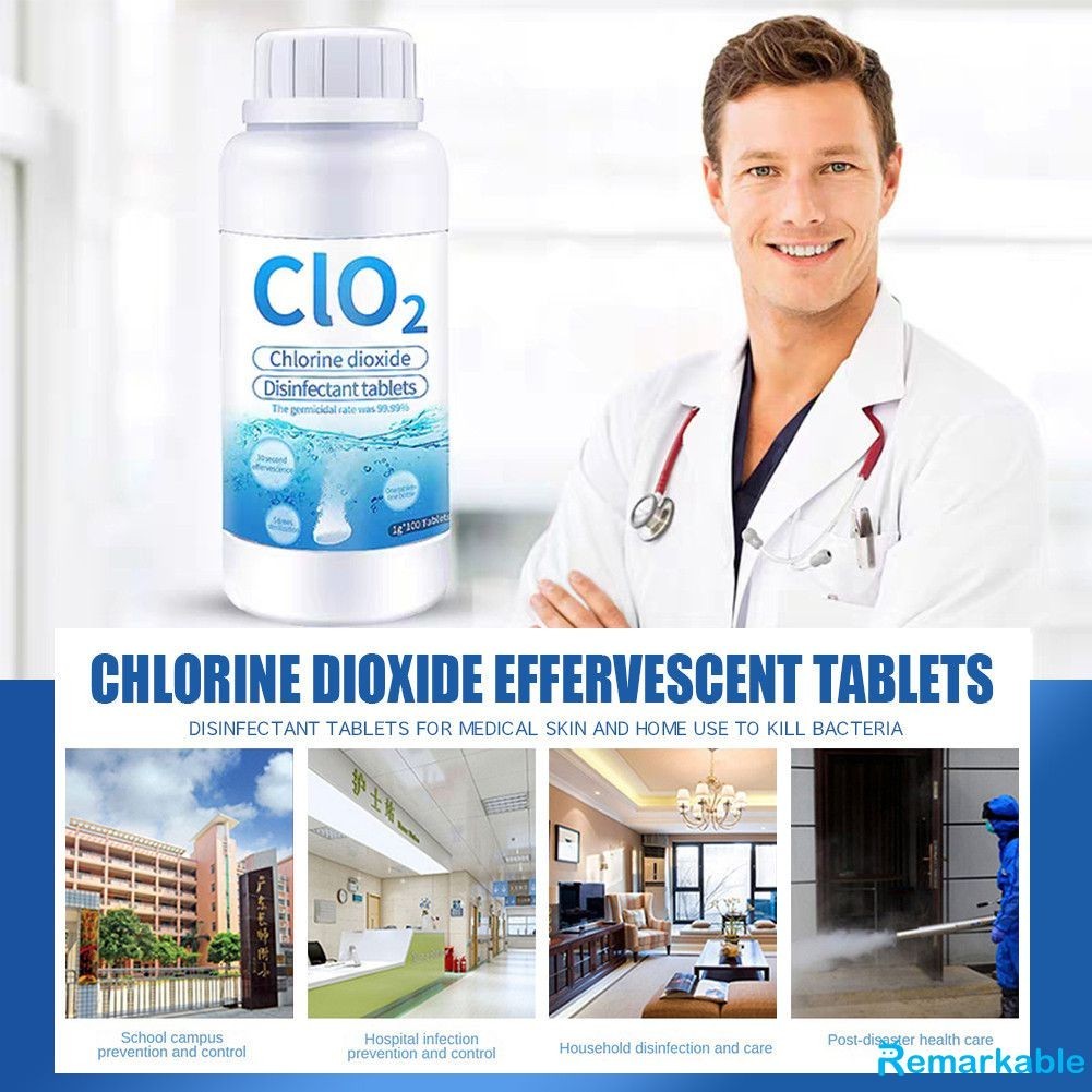Chlorine Dioxide Disinfectant Tablet Effervescent Multi-use Sanitizer ...