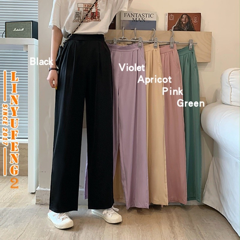 Plus Size S-3XL Baggy Drape Square Pants for Women High Waist Slacks ...
