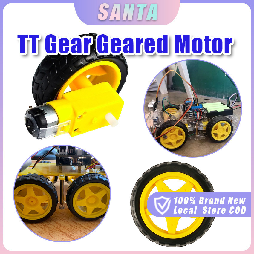 TT Gear Geared Motor and Wheel Robot Car Wheel Smart Car Robot Gear ...