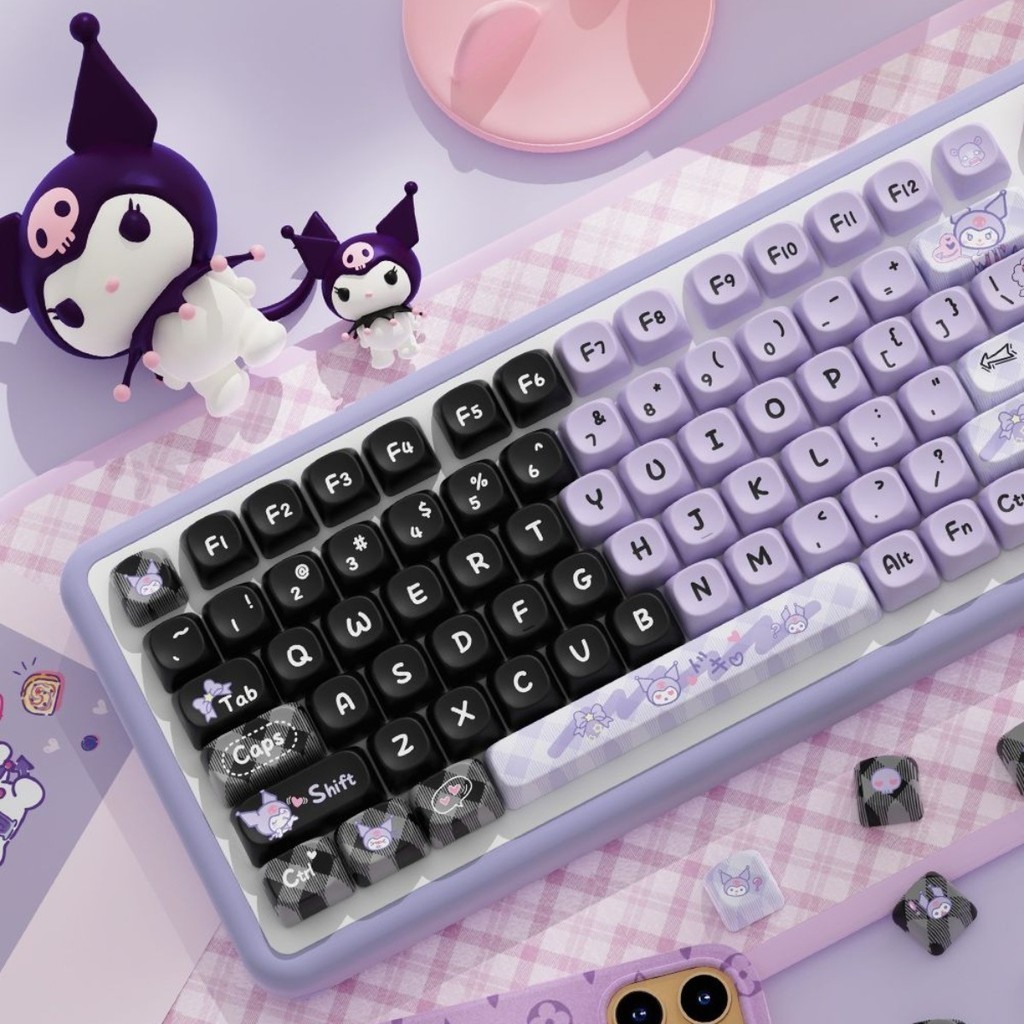 Kuromi Theme Keycaps Cute Purple Anime Takeoff Keyboard Keycaps MOA ...
