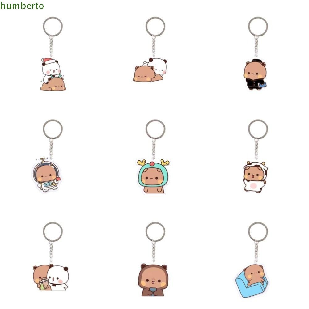 HUMBERTO Super Cute Couple Keychain, Acrylic Cartoon Bubu Dudu Panda ...