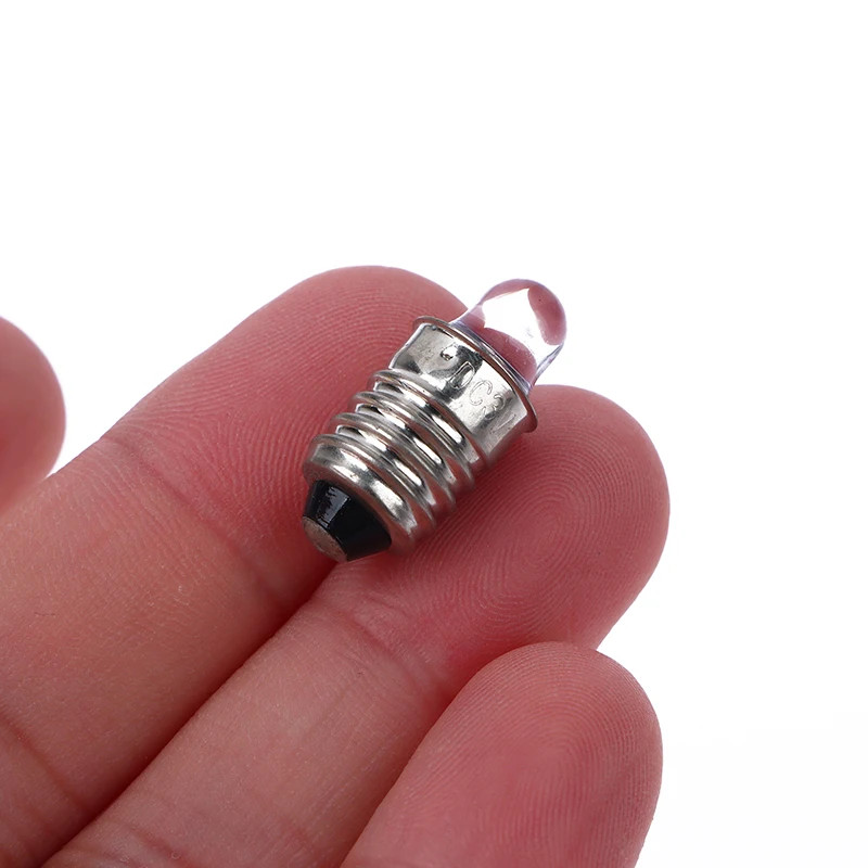 2Pcs E10 Screw LED Upgrade Flashlight Bulb 3V 6V LED Light Lamp ...
