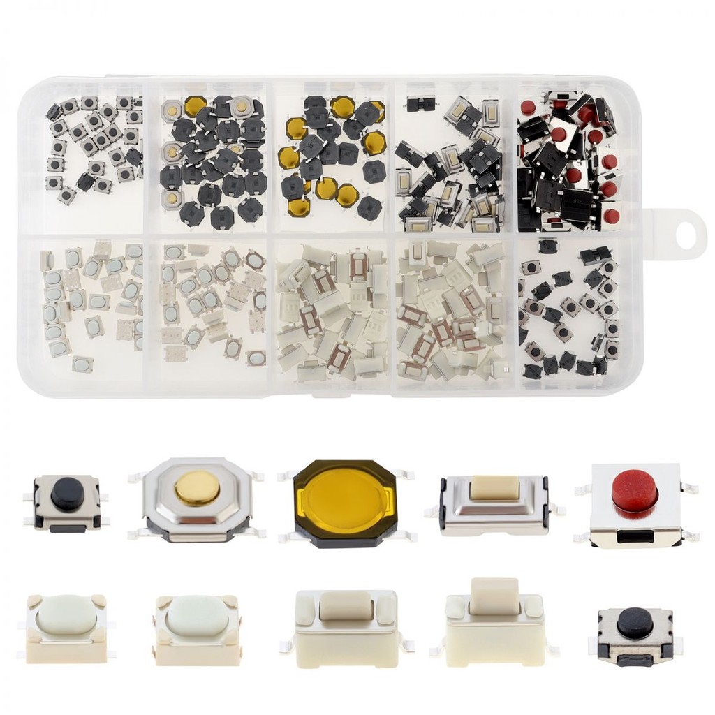 250 Pcs 10 Values Micro Momentary Tactile Push Button Switch Tact ...