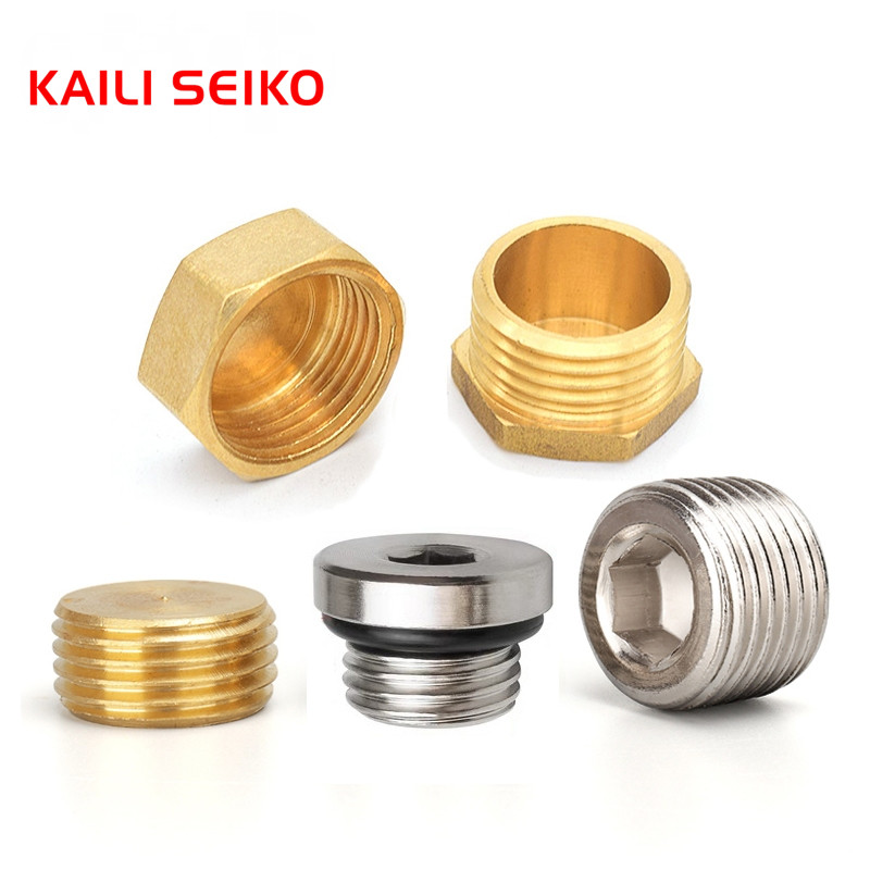 Copper female / male Thread Brass End Cap Plug Fitting Coupler Adapter ...