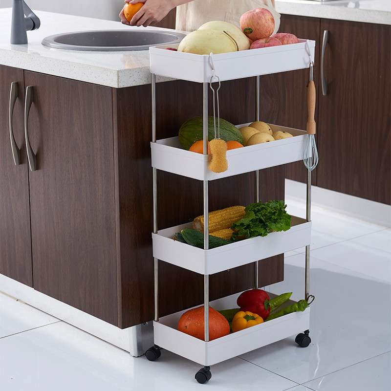 [Upgrade]Floor-standing Multi-layer Movable Storage Rack for Kitchen ...