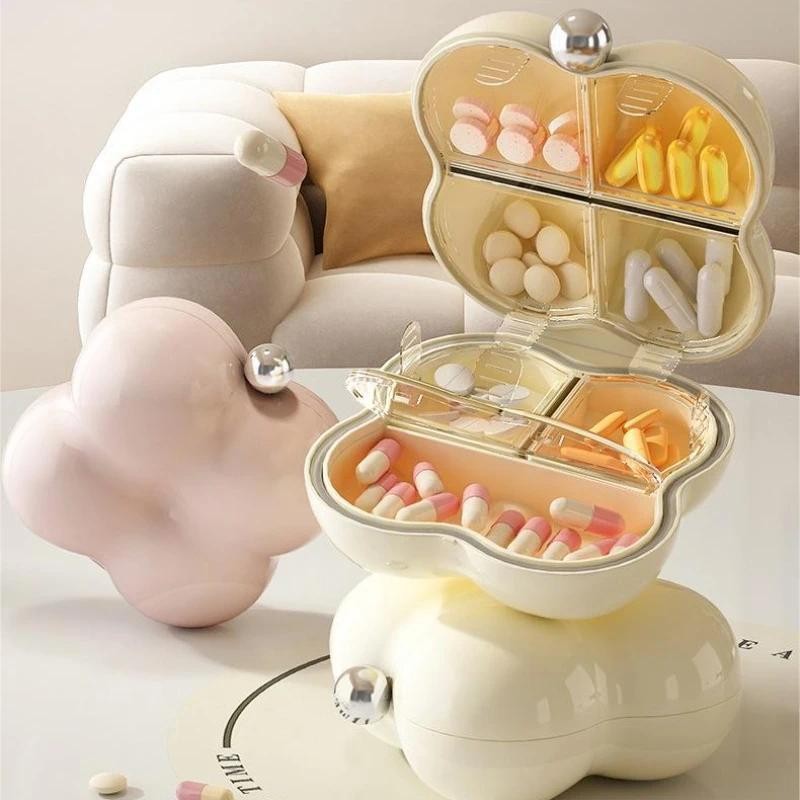 Travel Portable Shaped Pill Organizer Compact Medication Divider Box ...