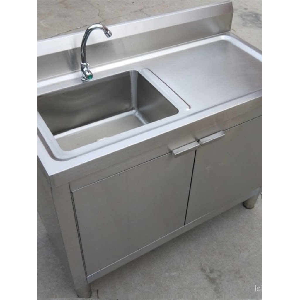 Kitchen304Stainless Steel Sink Cabinet Workbench Integrated Vegetable ...