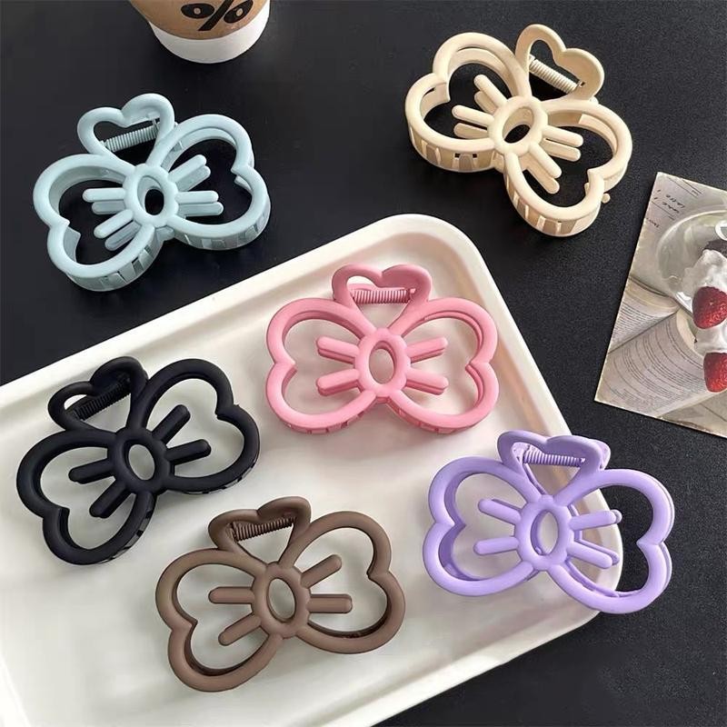 Korean Design Cute butterfly Kitty Hair Clamp Female Matte Rubberize ...