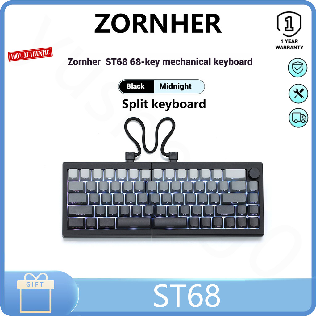 Zornher ST68 split split mechanical keyboard Wired wireless Bluetooth ...