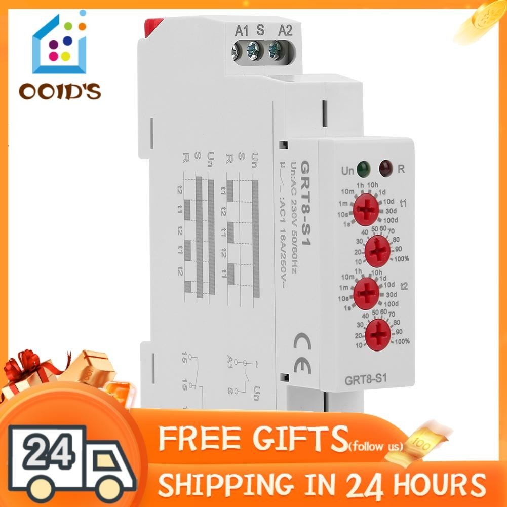 Cycle Time Relay AC 230V GRT8-S1 Mini Asymmetric Timer ON/OFF Repeat ...
