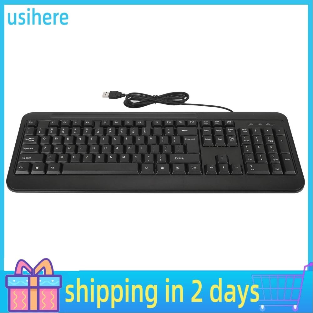Wired Keyboard USB 104Keys Silent Typing Ergonomic Full Size Business ...