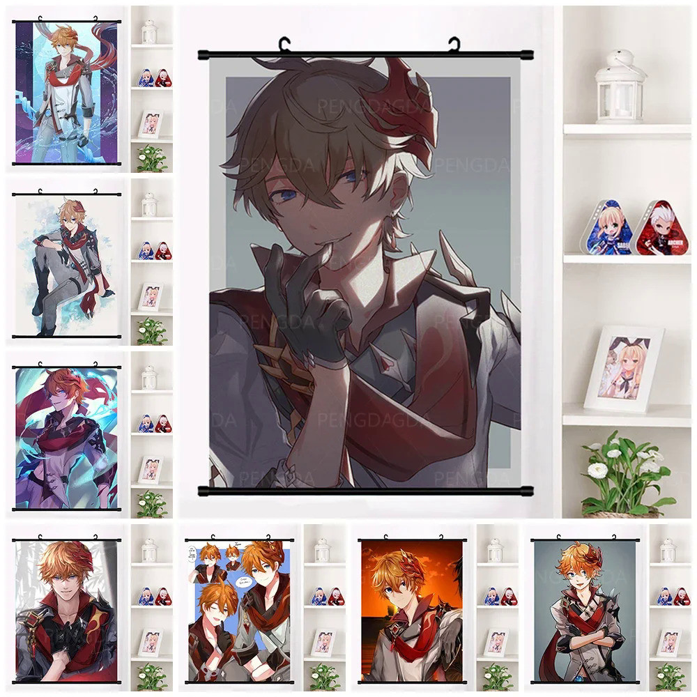 Hanging Plastic Scrolls Poster Anime Game Characters Canvas Painting ...