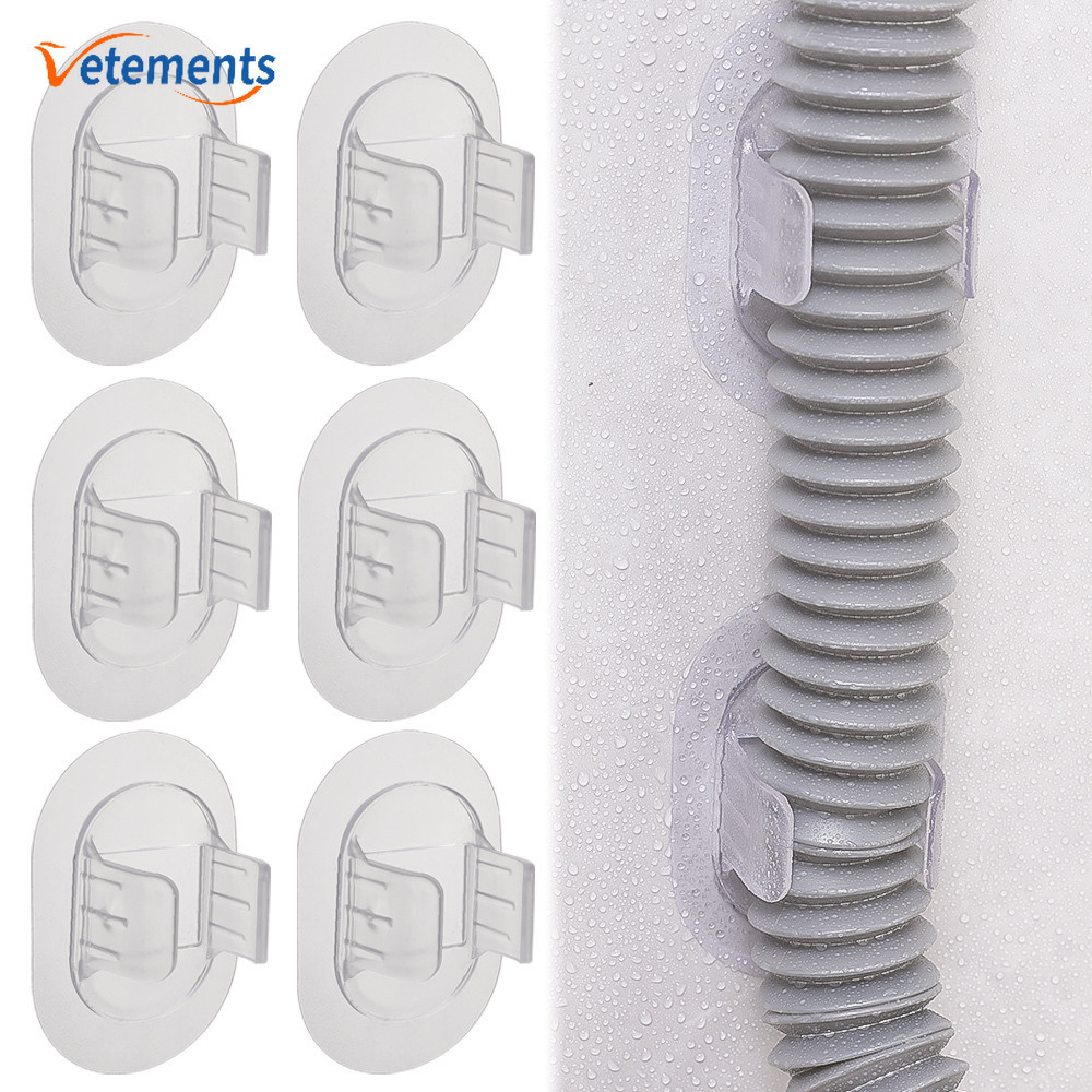 4 Pcs Self-adhesive No-drill Washing Machine Drain Hose Holder White ...