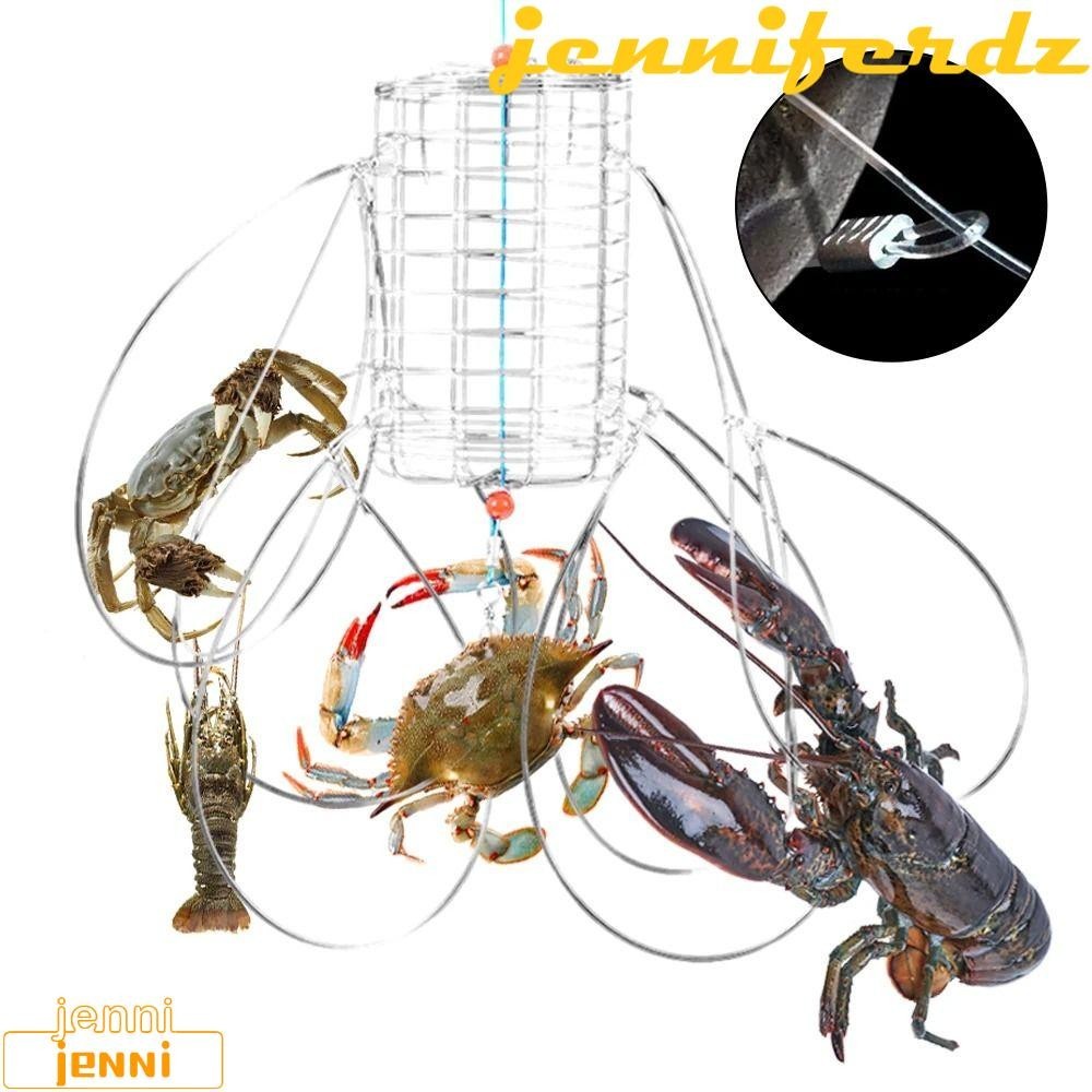 JENNIFERDZBF 8 Laps Crab Fishing Cages, Steel Wire Lure Trap Crab ...