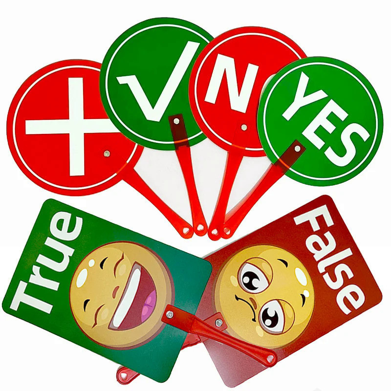 PVC Big Size Yes No Right Wrong True False Answer Game Hand Boards ...