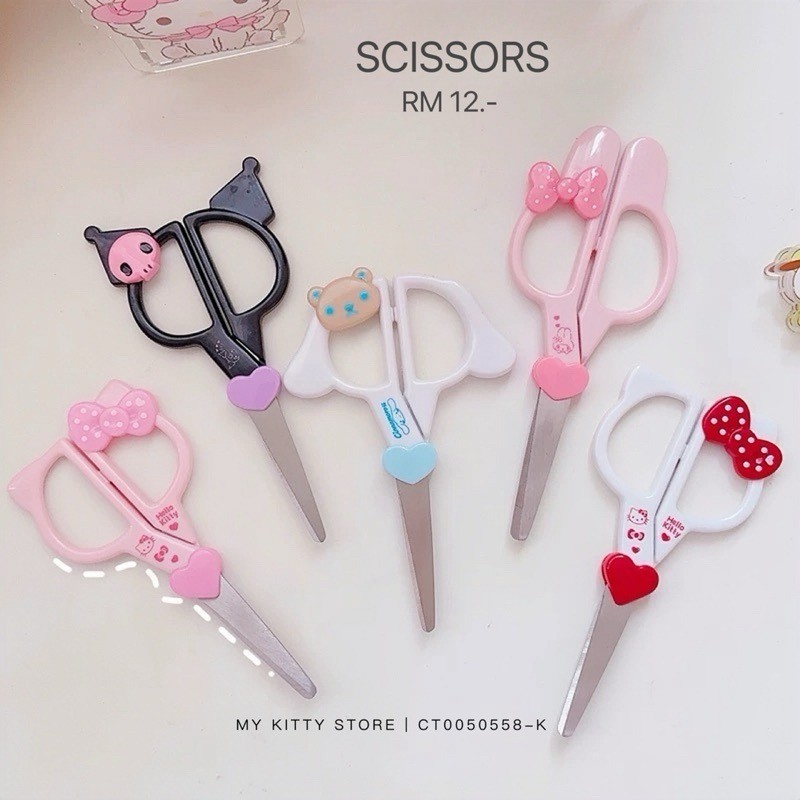 Sanrio Cartoon Hello Kitty My Melody Shaped Scissors Kuromi Cinnamoroll ...