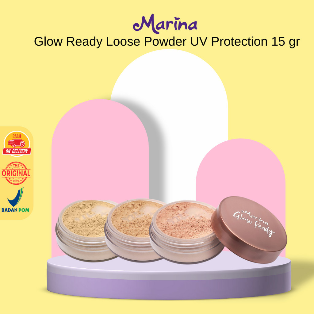Marina Glow Ready Loose Powder Uv Protection 15 Gr | Shopee Philippines