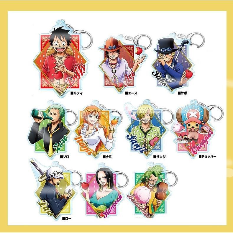 One Piece Anime Acrylic Keychain Pendant Luffy Ace Nami Zoro Chopper ...