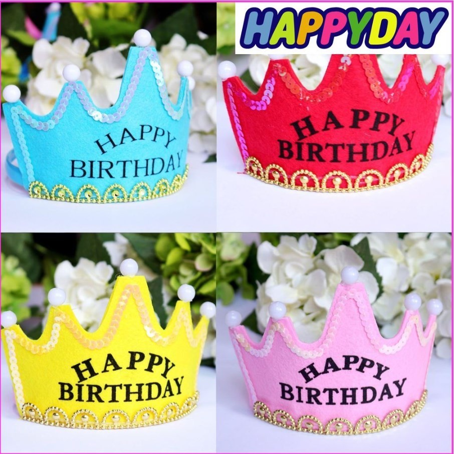LED Birthday Crown Happy Birthday Hat Glowing LED Crown Headband Party ...
