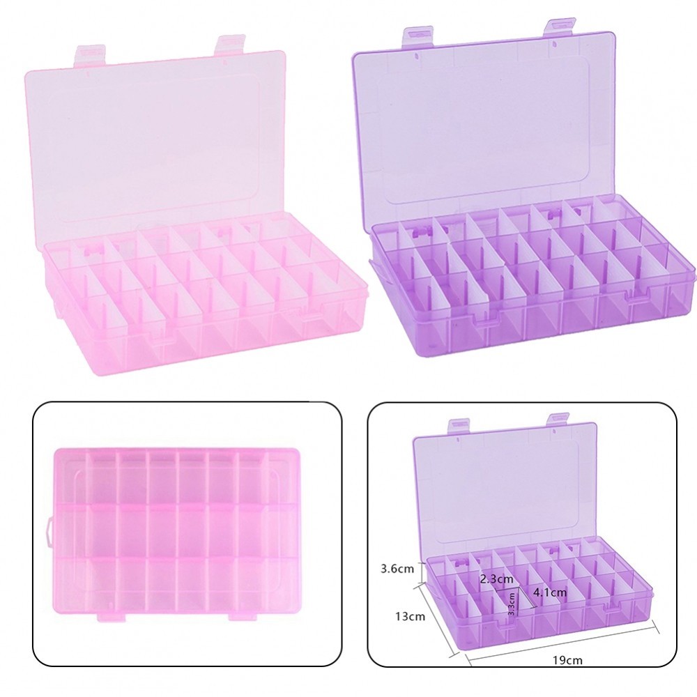 Durable Plastic Storage Box with 24 Compartments Organize Screws and ...
