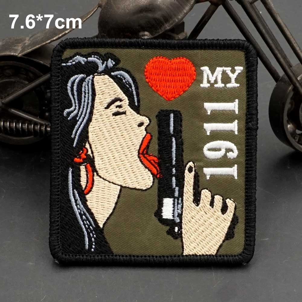 【Customized 】AQ I Love 1911 3D Embroidery Velcro Patch /Badges/armband ...