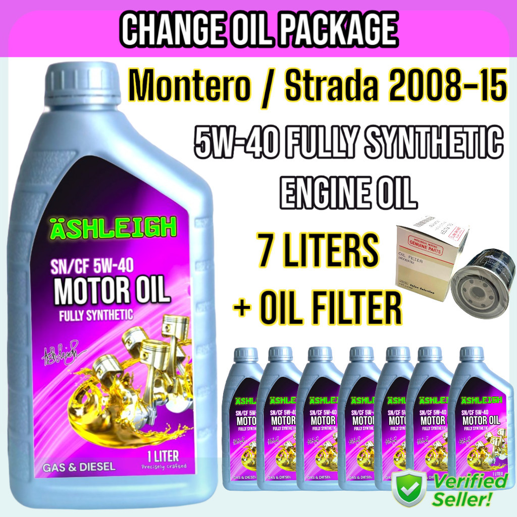 5w-40 Fully Synthetic Engine Oil 7L with Oil Filter Mitsubishi Montero ...