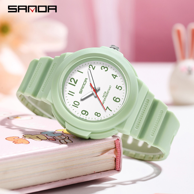 SANDA Large Dial Youth Student Electronic Luminous Waterproof Quartz ...