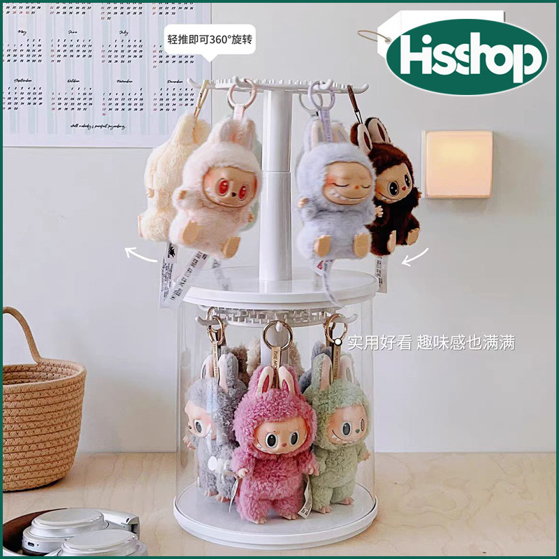 Labubu pendant display box ,rotating transparent labubu plush doll ...