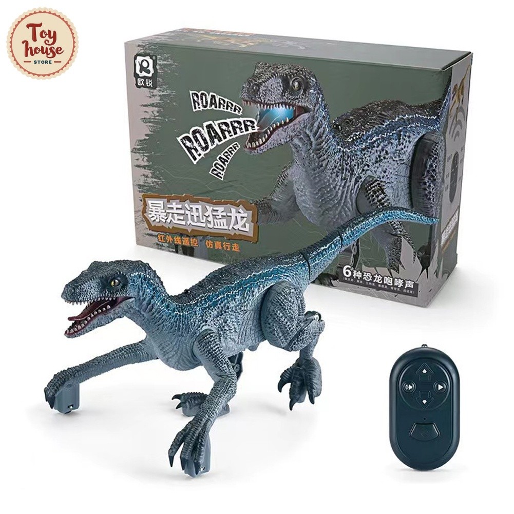 TH Remote Control Walking Dinosaur Electric Velociraptor with Roaring ...