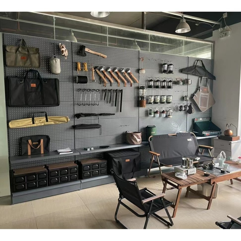 ll Perforated Board Display Rack Floor-standing Multi-layer Outdoor ...