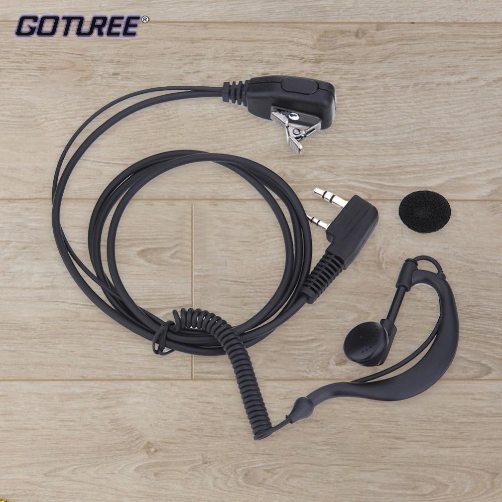 2 PIN Earpiece Headset PTT MIC Walkie Talkie Earbud for Baofeng UV5R ...