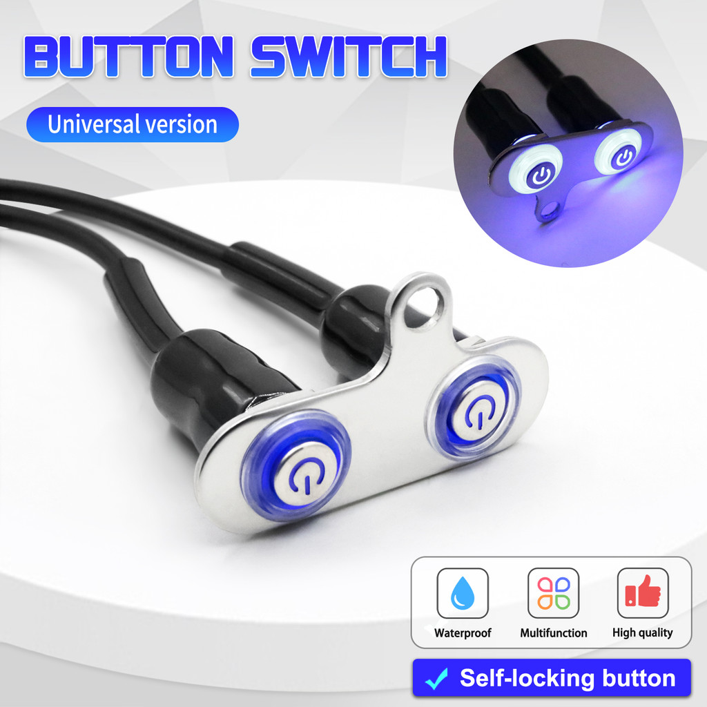 LED Halo Switch Stainless Steel Double ON-OFF Push Button Switch 12V/5A ...